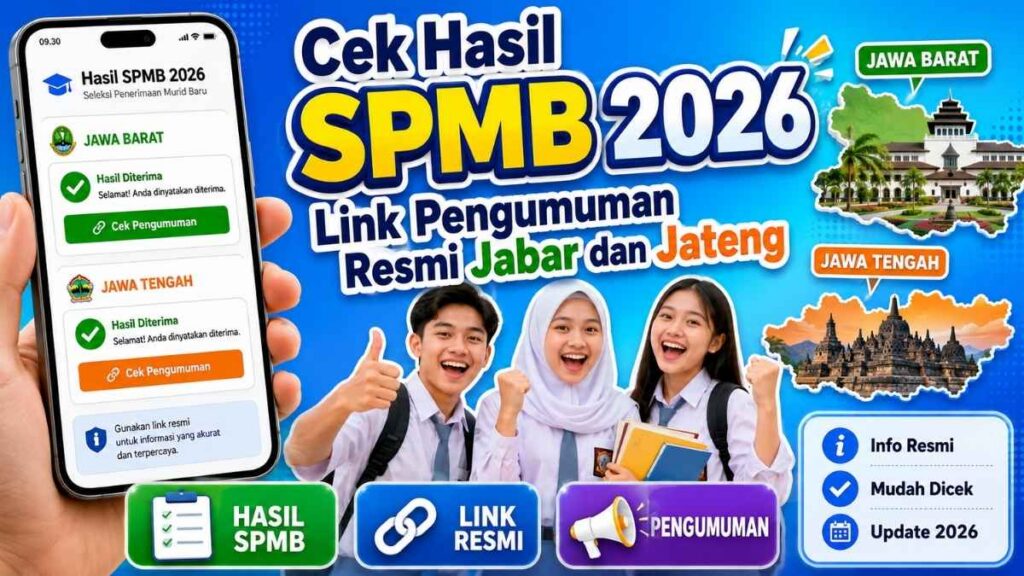Cek Hasil SPMB 2026: Link Pengumuman Resmi Jabar dan Jateng